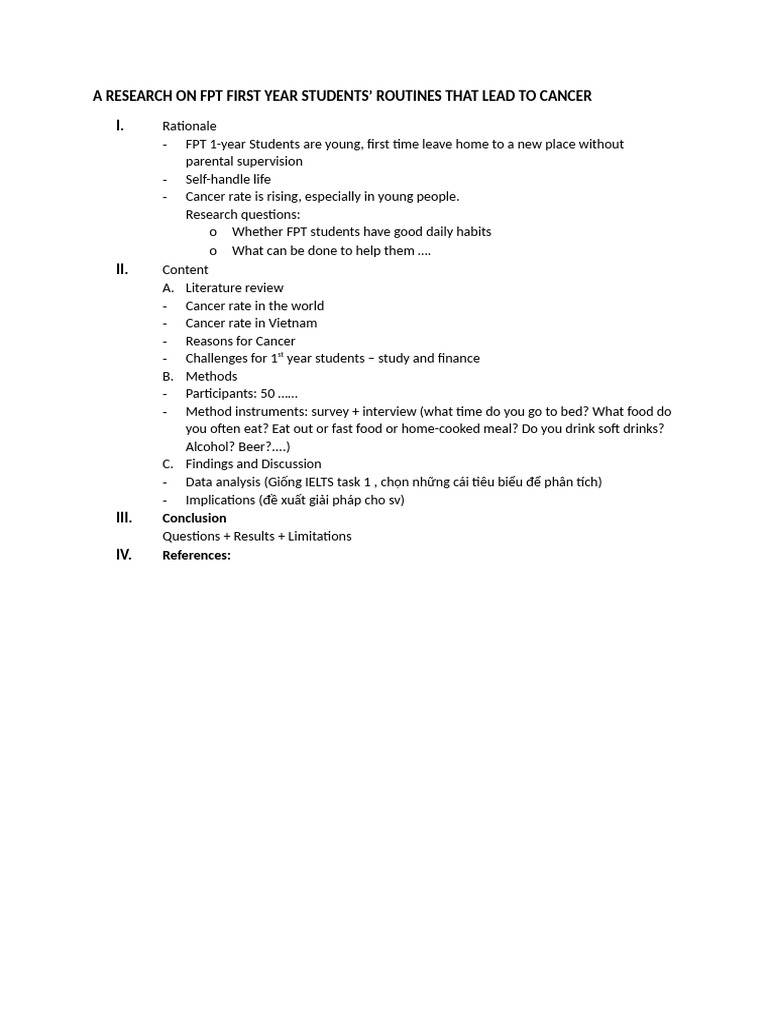 A Research On FPT First Year Students | PDF