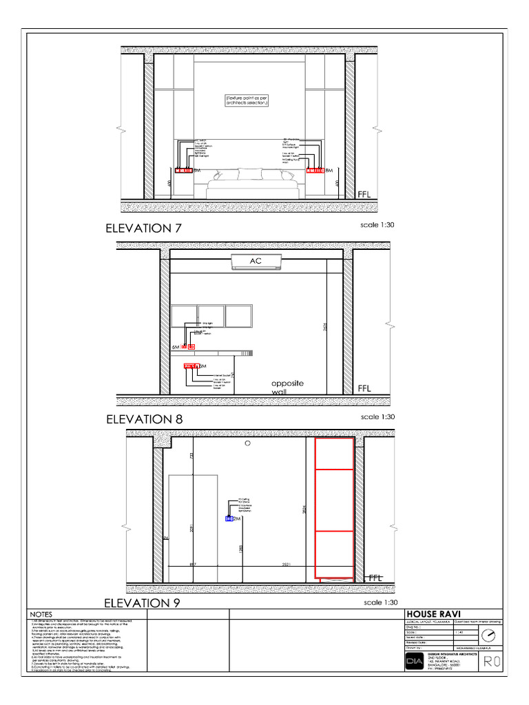 HOUSE RAVI Guest Bed Room Electrical Elevation | PDF