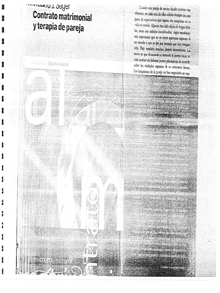 Contrato Matrimonial y Terapia de Pareja Cap 2 y 3 | PDF