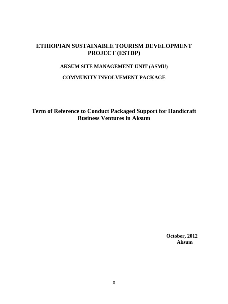 04-TOR To Conduct Packaged Support For Handicraft Business Ventures in ...