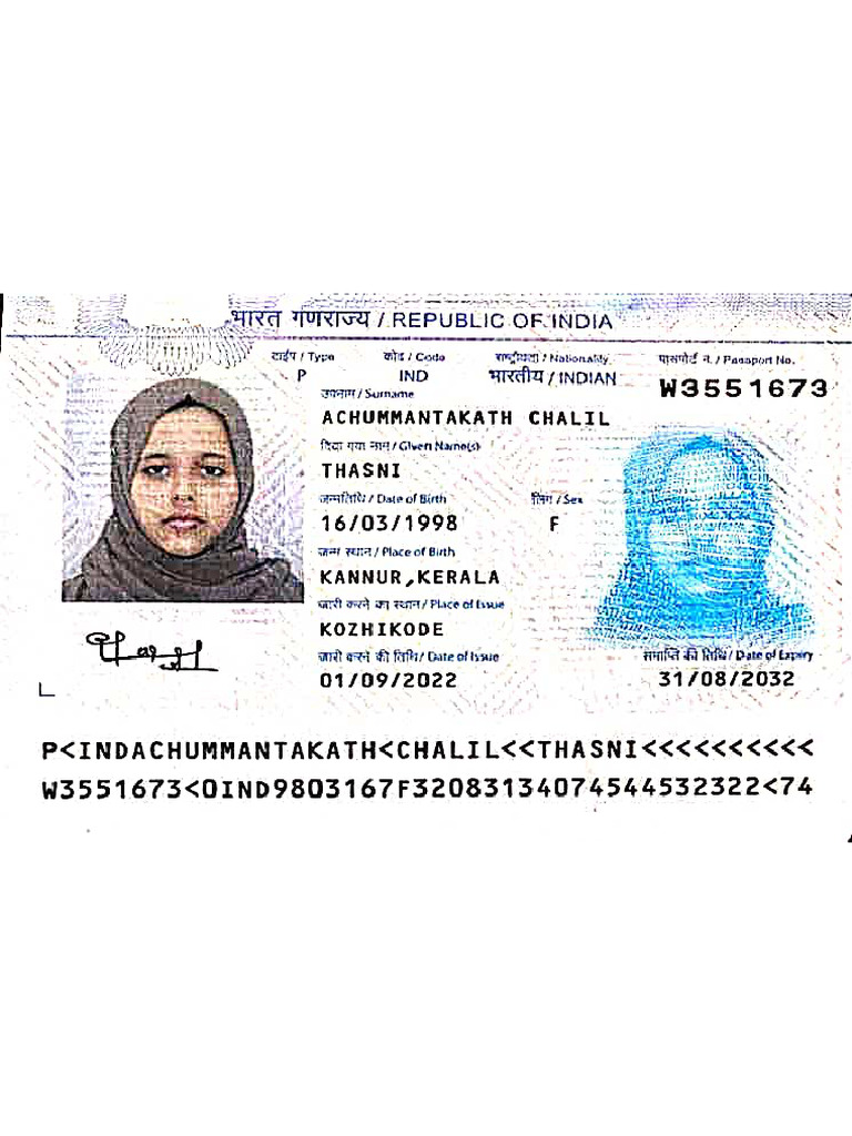 Thasni Passport | PDF