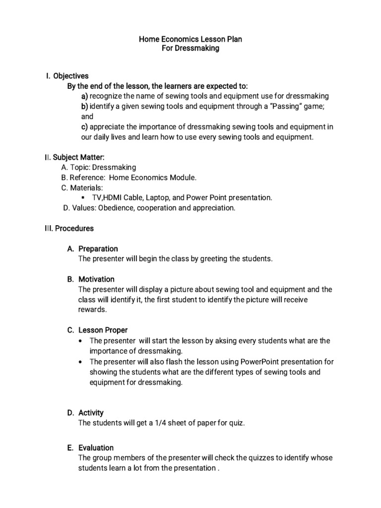 H.E - Lesson - Plan PDF | PDF