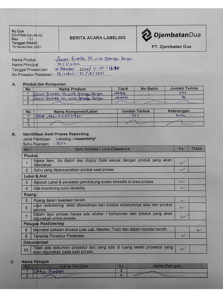 BA Labeling Sensar Foldable IOL | PDF