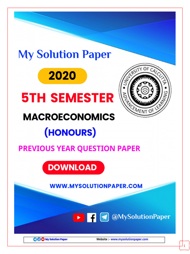 2020 (H) Macroeconomics 5th Semester Question Paper by My Solution ...