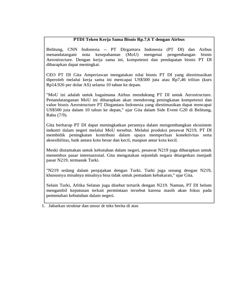 Latihan Soal XI Bindo | PDF