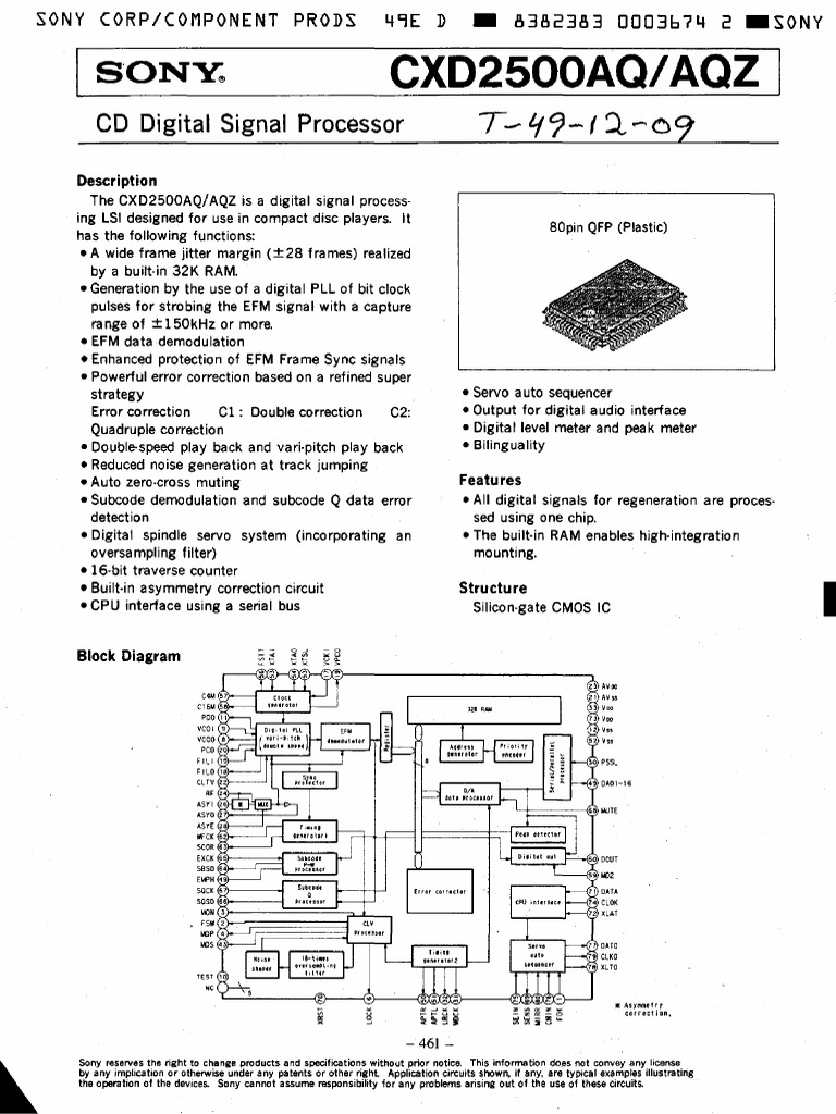 Cxd2500aq Aqz | PDF | Electronics | Electronic Circuits