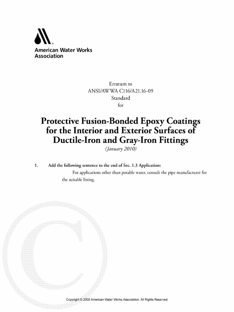 C116-2009 - Protective Fusion-Bonded Epoxy Coatings For The Interior ...