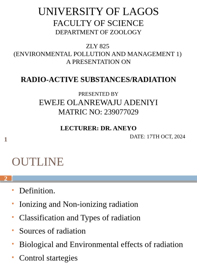 Zly 825 Presentation | PDF | Radiation | Ionizing Radiation