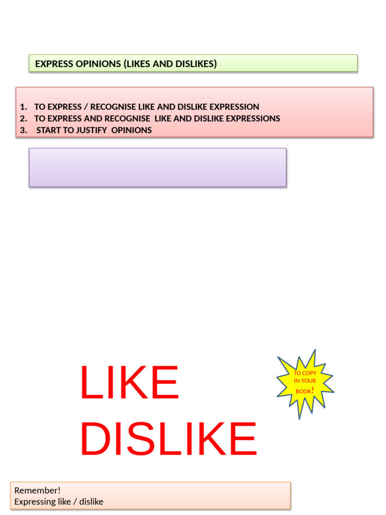 Express Likes and Dislikes | PDF