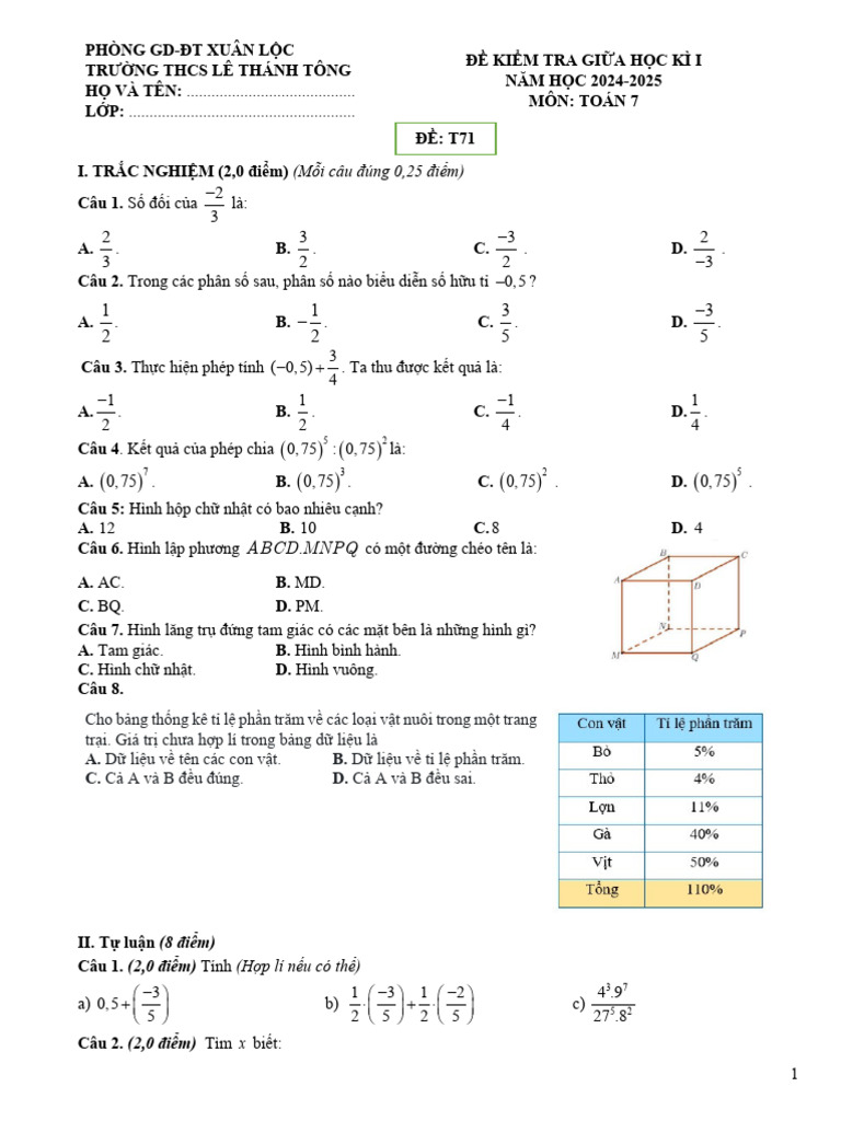 de-giua-hoc-ki-1-toan-7-nam-2024-2025-truong-thcs-le-thanh-tong-dong-nai | PDF