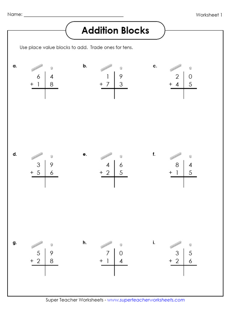 2-Digit Addition With Place Value Blocks | PDF