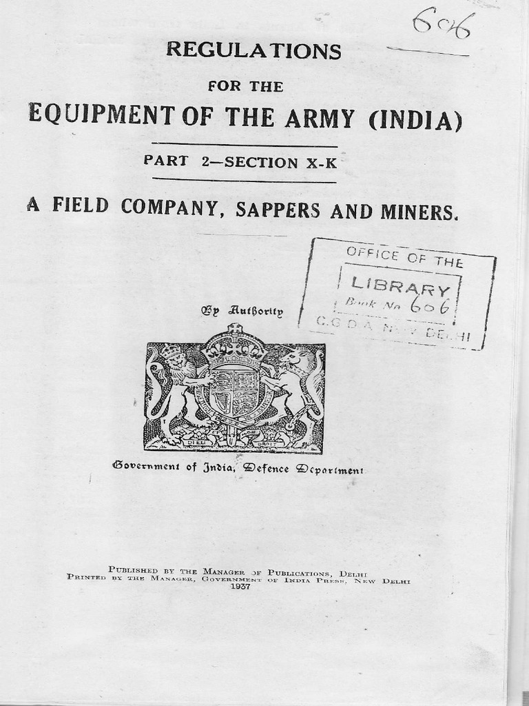 Equipment Regulations for Indian Army | PDF
