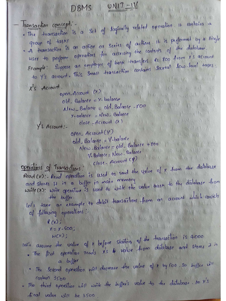 Dbms Unit 4 Pdf