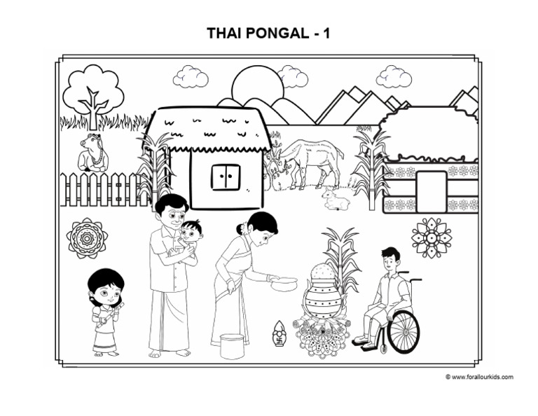 Thai POngal 1 COLORING PAGE | PDF