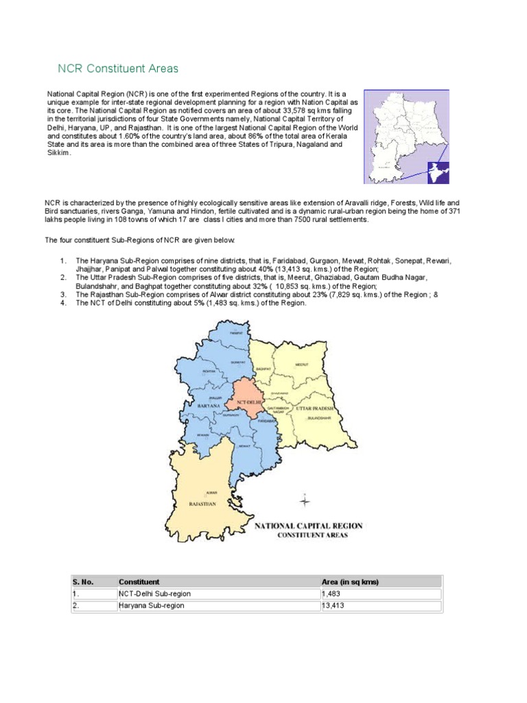 NCR Constituent Areas | PDF | Government
