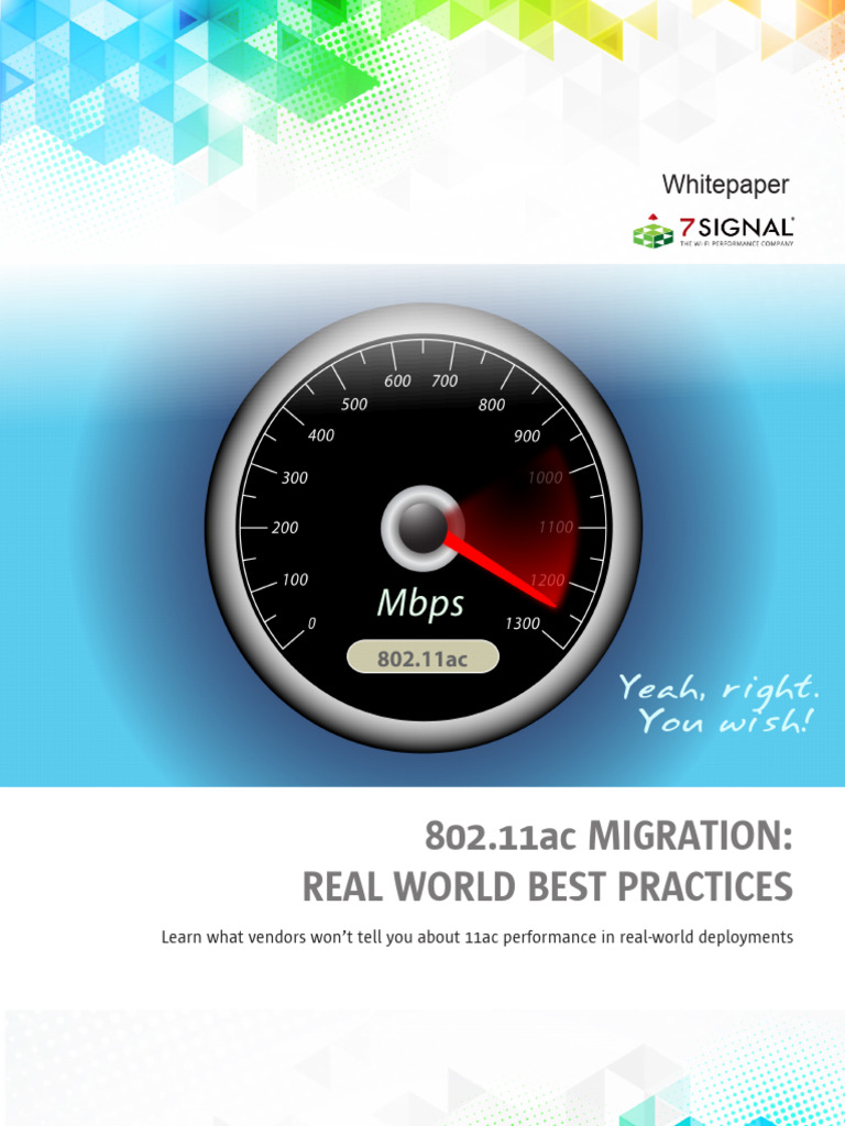 7signal Wireless 802.11ac Migration Real World Best Practices | PDF ...