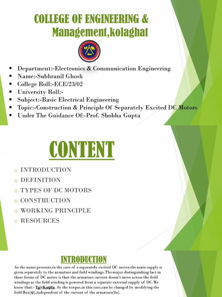 Separately Excited DC Motors Explained | PDF | Electric Motor | Mechanical Engineering