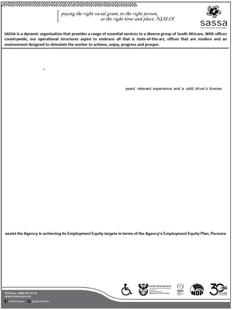 Sassa Graduate Programme 14 Months | PDF | Business