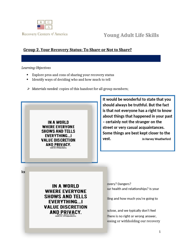 Sharing Recovery: Pros & Cons | PDF