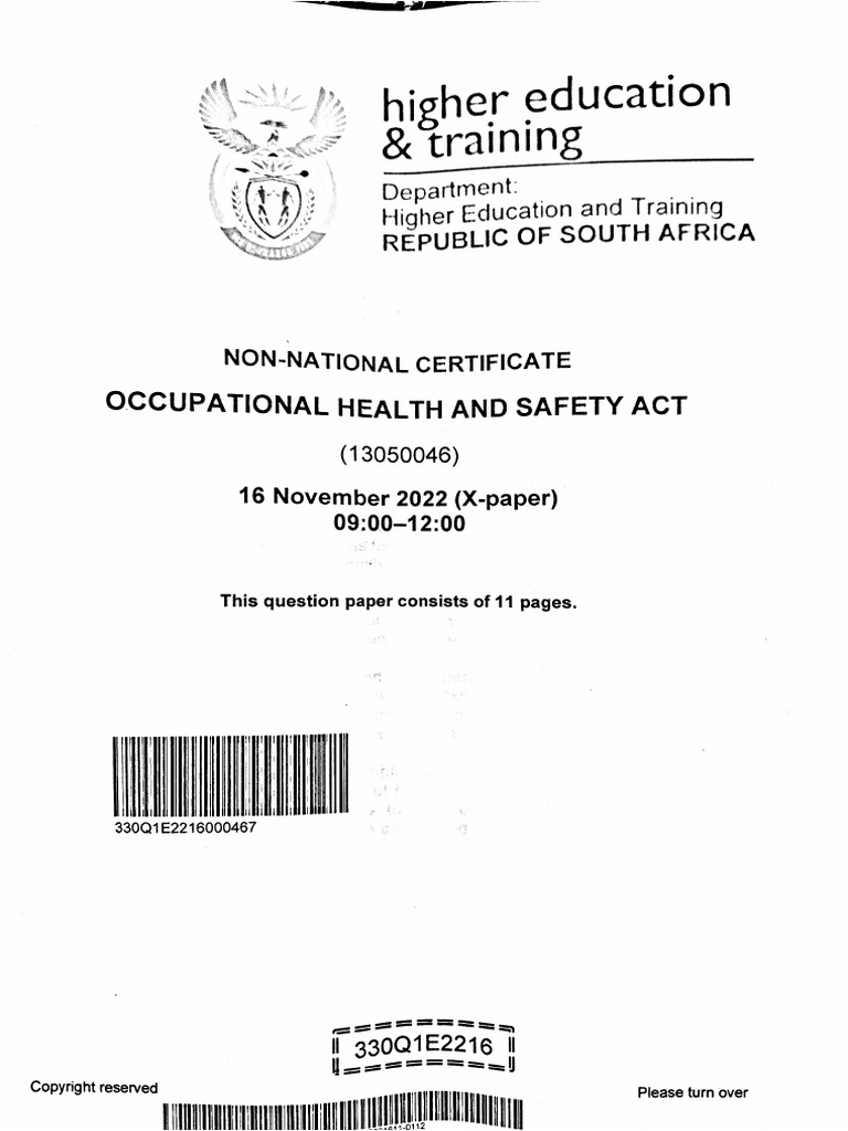 November Osh act 2022 | PDF