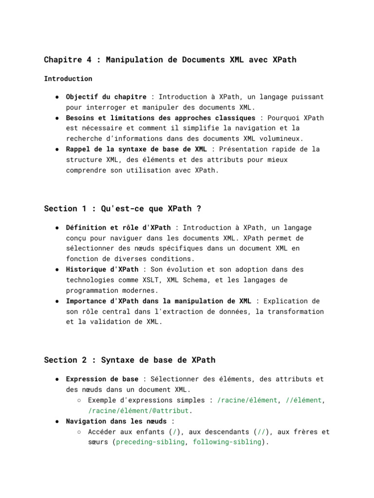 Introduction à XPath pour XML | PDF | XML | XPath