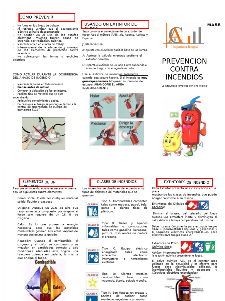 PDF Prevencion Contra Incendios Triptico - Compress | PDF | Combustibles | Oxígeno