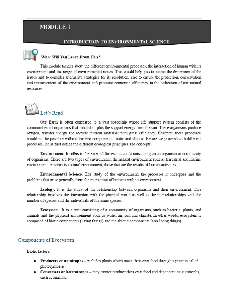 Understanding Ecosystems and Environmental Issues | PDF | Ecosystem ...