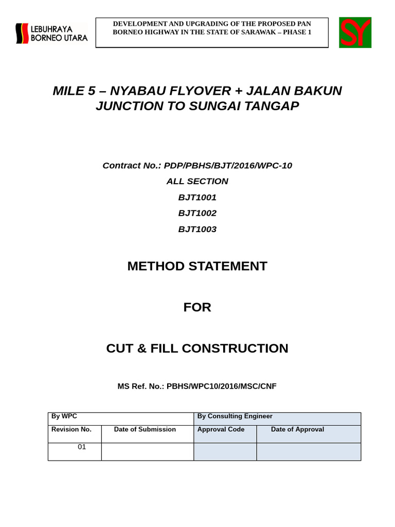 Method Statement For Cut & Fill Construction | PDF | Quality Assurance ...