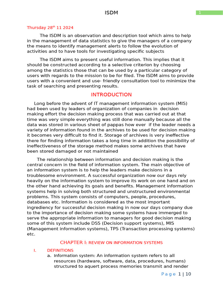 ISDM | PDF | Information | System