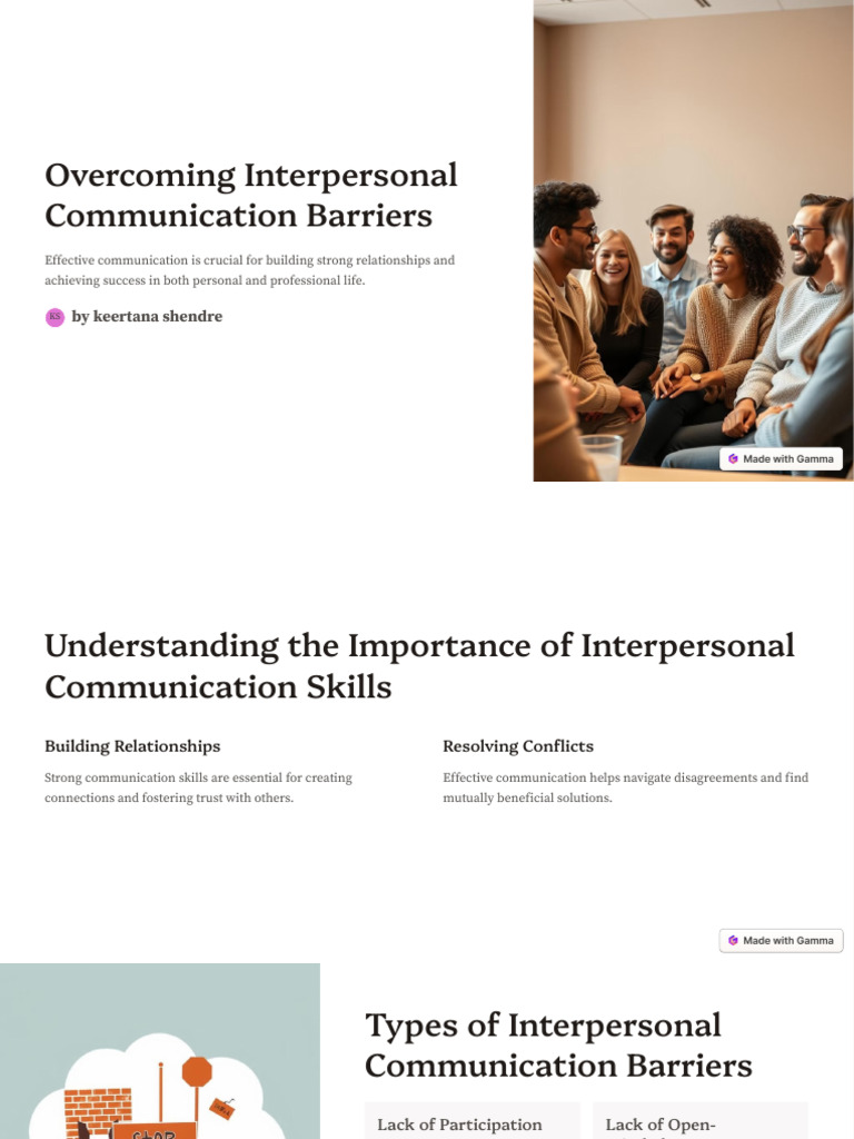 Overcoming Interpersonal Communication Barriers | PDF | Interpersonal Communication | Communication