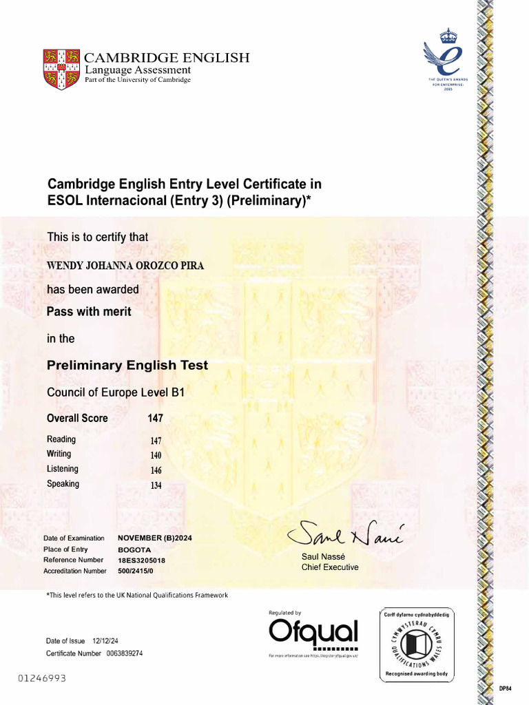 Cambridge English Entry Level Certificate | PDF | University Of Cambridge | Educational Stages