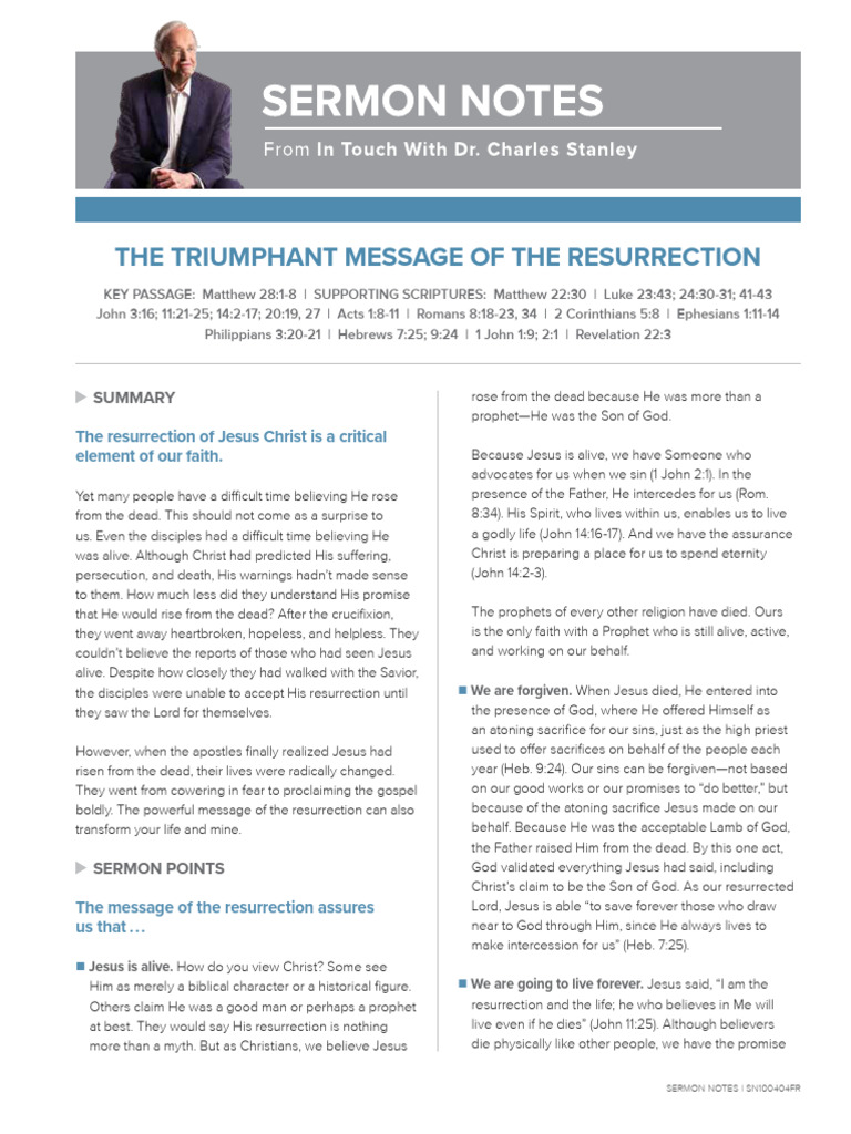 The Triumphant Message of The Resurrection | PDF | Jesus | Resurrection Of Jesus