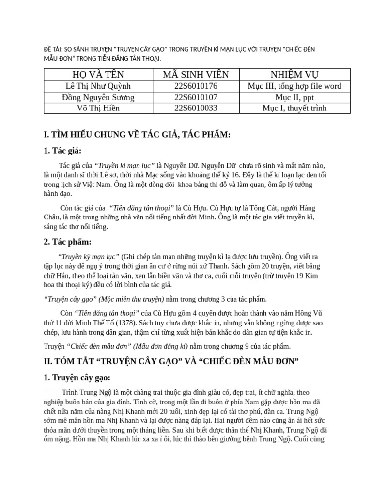 Văn Học Trung Đại.nhóm6 | PDF