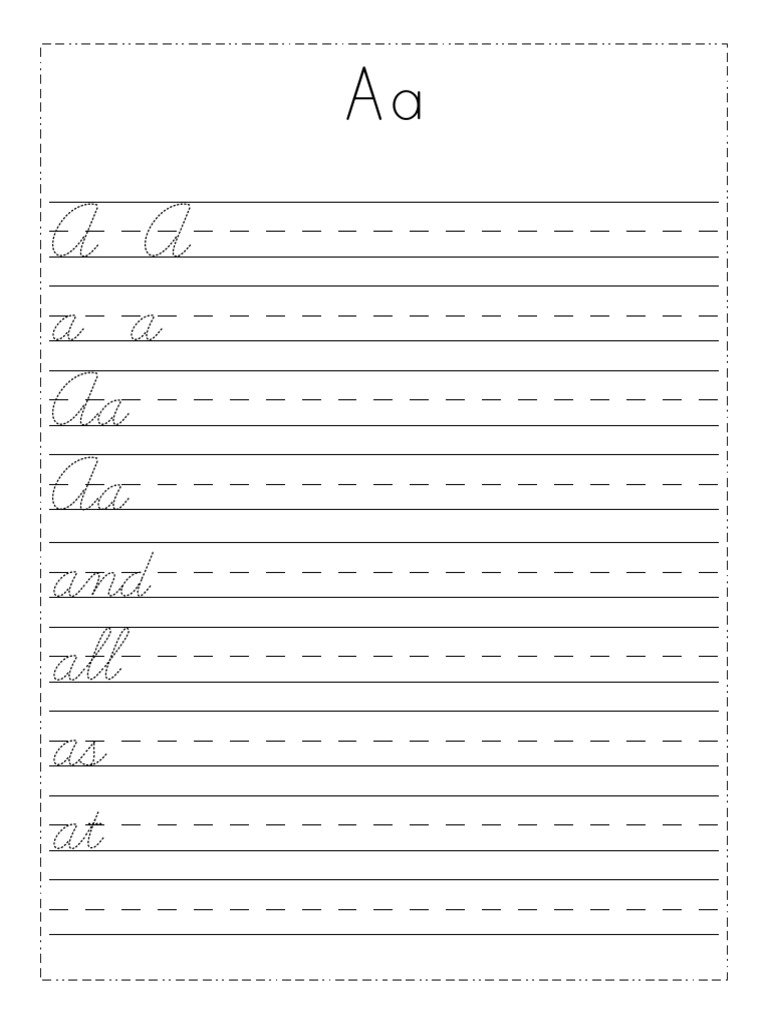 Cursive Practice Pages Handwriting | PDF