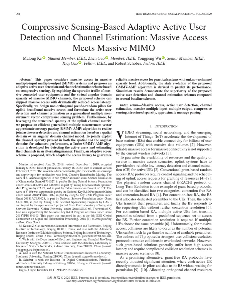 Compressive Sensing-Based Adaptive Active User Detection and Channel Estimation Massive Access ...