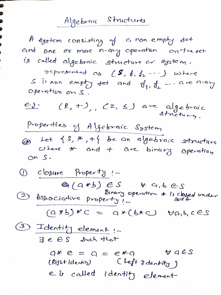 Unit - 3 - Algebric Structures | PDF