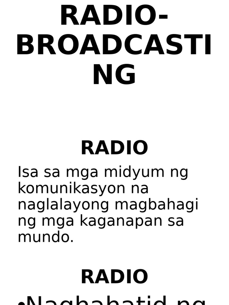 Radio Broadcasting | PDF