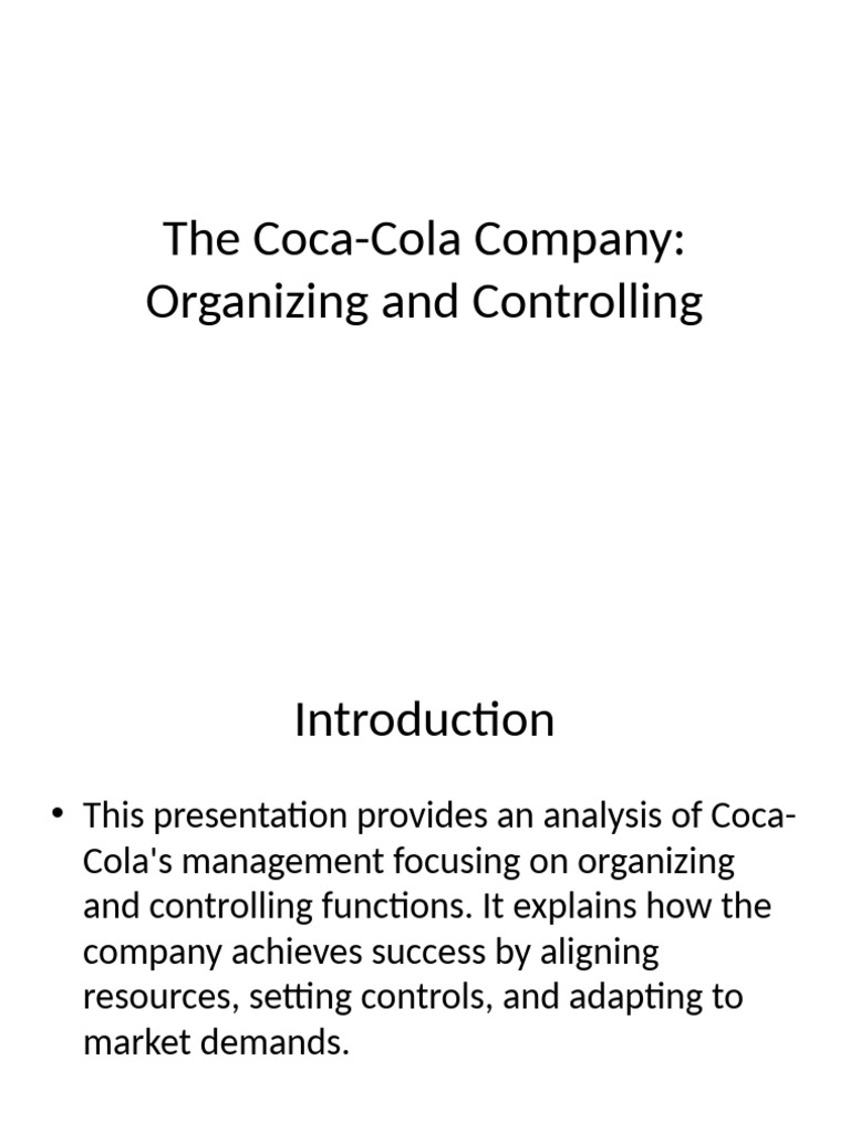 Coca Cola Management Presentation | PDF