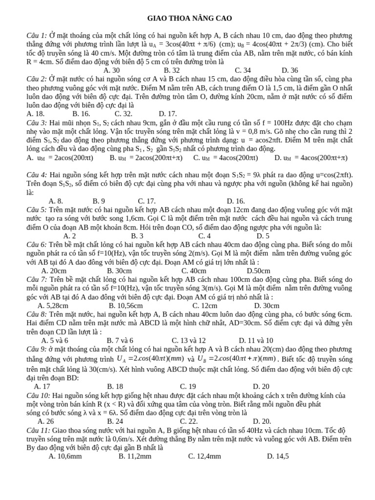 GIAO THOA Nang Cao | PDF