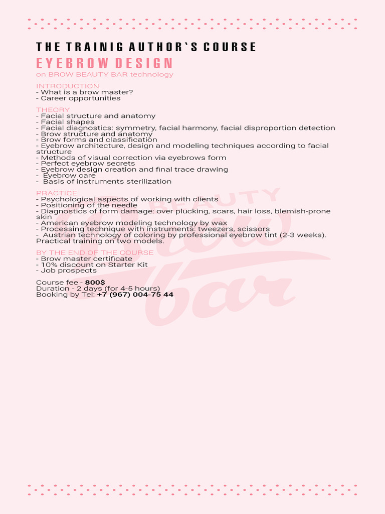 Eyebrow Design Training Course | PDF