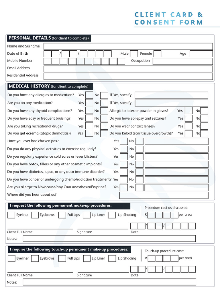 Blank-Consent-form (1) | PDF | Indemnity | Clinical Medicine