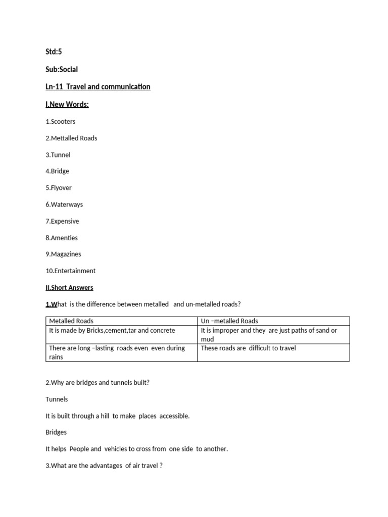 Travel and Communication Insights | PDF