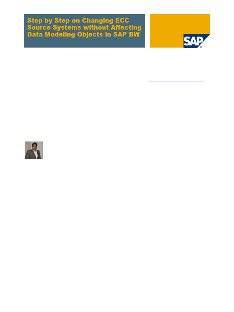 Step by Step On Changing ECC Source Systems Without Affecting Data Modeling Objects in SAP BW ...