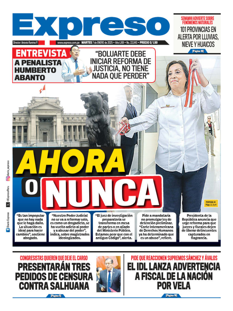 Expreso - Lima - 07 Enero 2025 | PDF | Juez | Perú