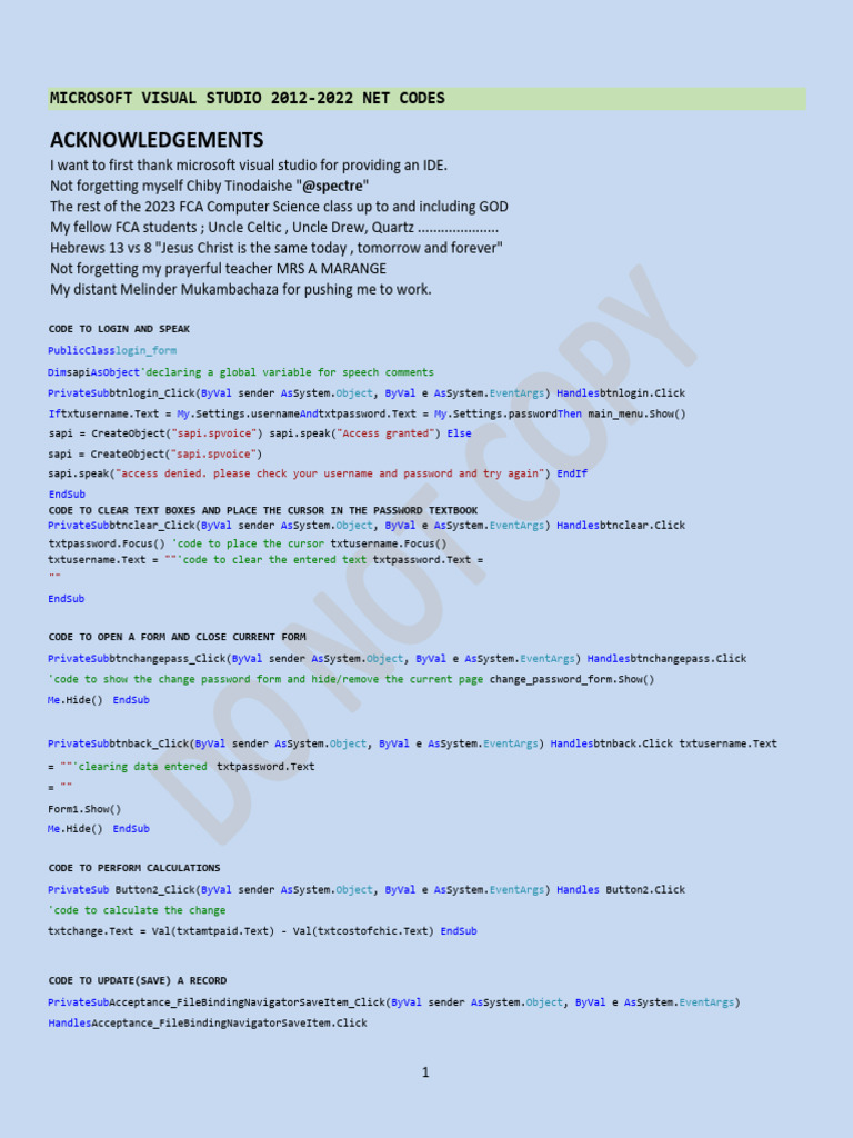 Visual Studio 2012-2022 Code Examples | PDF | Computer Science | Computing