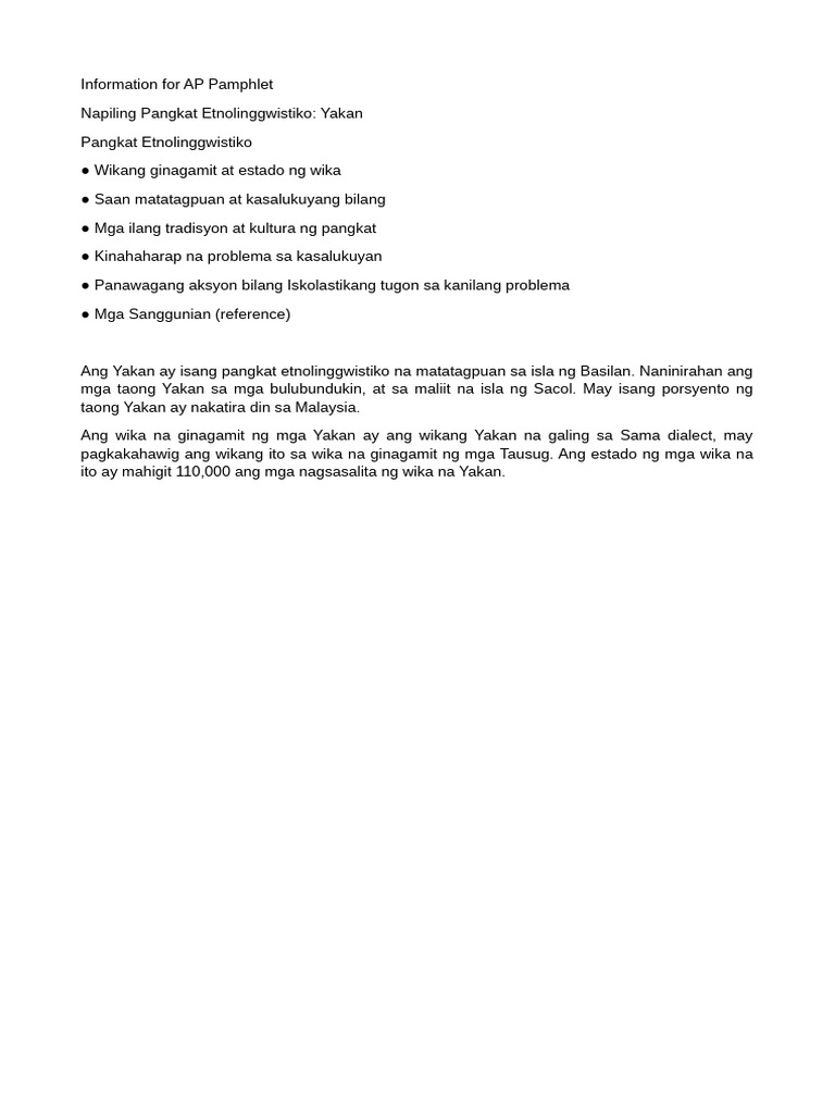 Information For AP Pamphlet | PDF