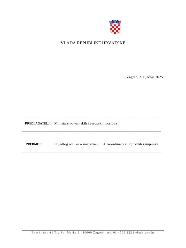 Vlada Republike Hrvatske: Redlagatelj | PDF