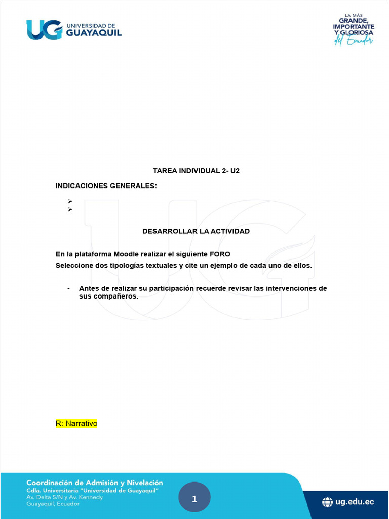 U2-Tarea 2-S4 TEXTOS LITERARIOS - DIEGO - ARGUDO | PDF