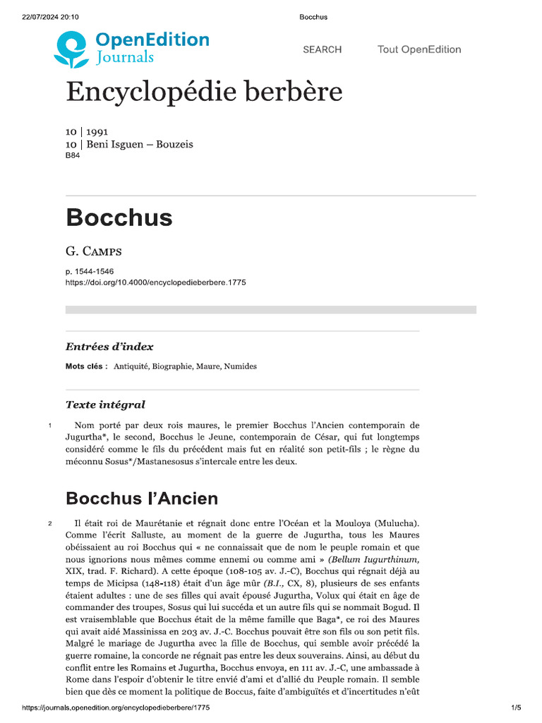 Bocchus | PDF