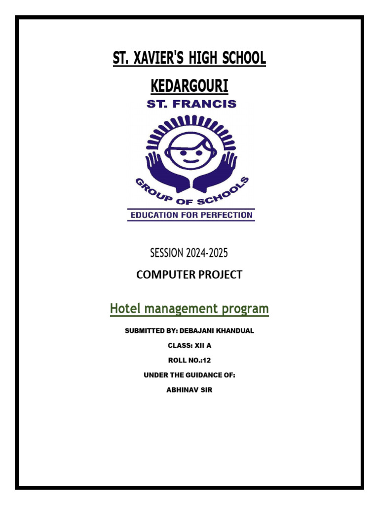 hotel_management (1) | PDF | Python (Programming Language) | My Sql